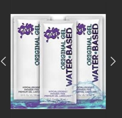 LOT OF 3 WET Original Gel Water Based Lube Packets SEALED! | eBay
