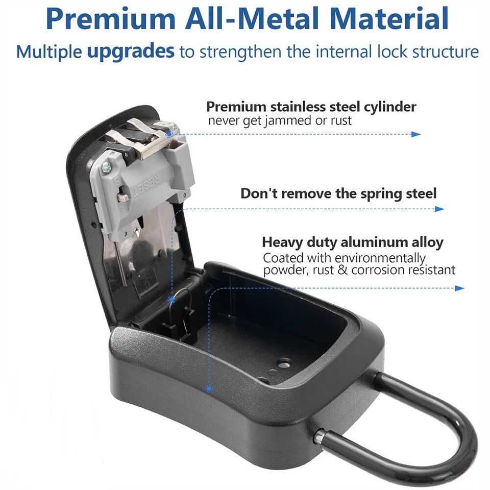 Key Lock Box for Outside-Combination Lockbox for House Key-Portable ...