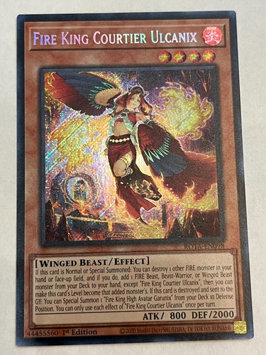 YUGIOH-1x- Fire King Courtier Ulcanix - ROTA-EN098 - Secret Rare - 1st ...