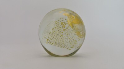 Randy Strong Signed Studio Art Glass Gold Leaf Clear Signed R Strong 1 ...