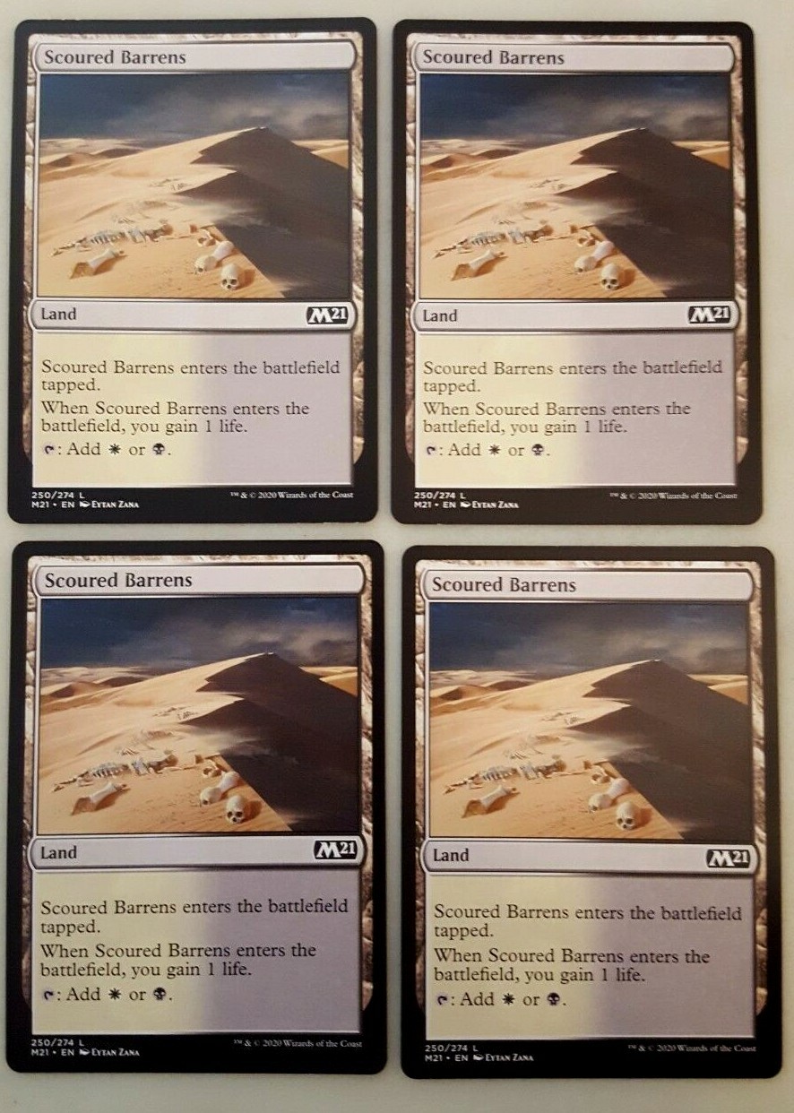 4x Scoured Barrens M21 Core Set 2021 MTG Magic The Gathering NM Playset ...