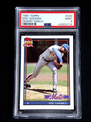 DOC DWIGHT GOODEN 1991 TOPPS DESERT SHIELD PSA 9 MINT BASEBALL CARD ...