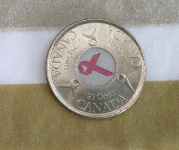 Canada Quarter (25 cents) 2006 Regina Queen Elizabeth II PINK RIBBON ...