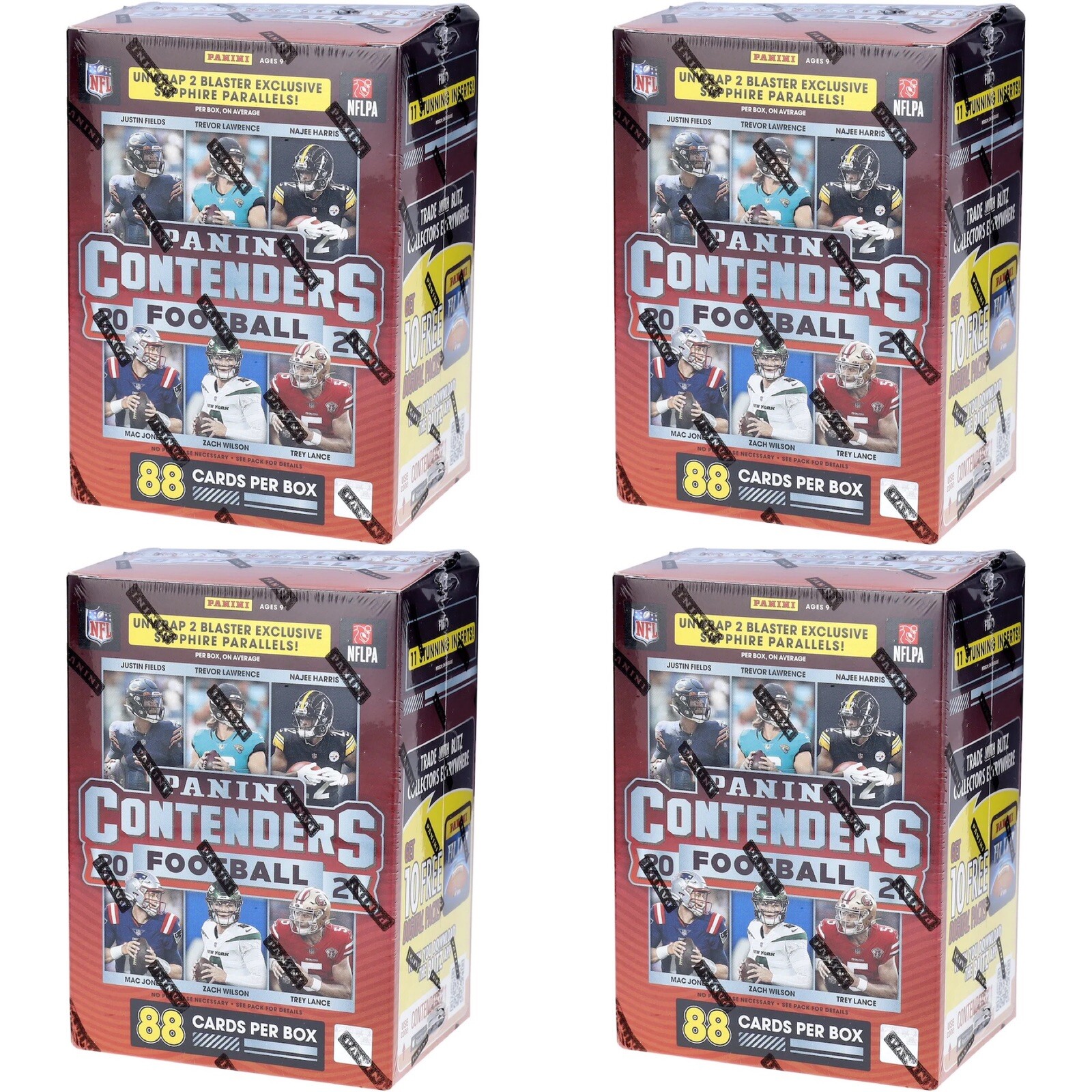 4 Fanatics Exclusive 2021 Contenders Football Blaster Boxes Factory ...