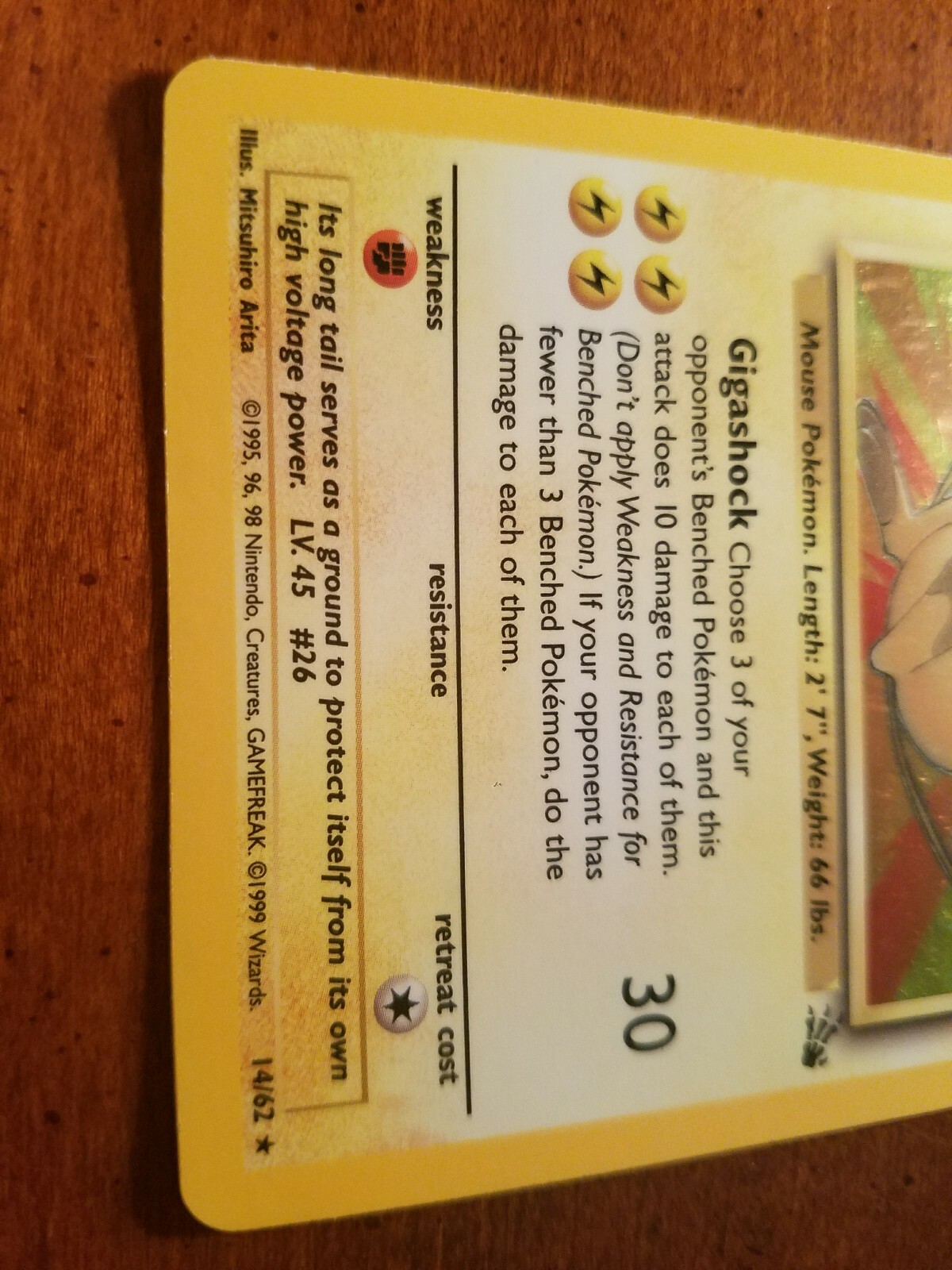 Raichu Original Holographic Pokemon Card 14/62 | eBay