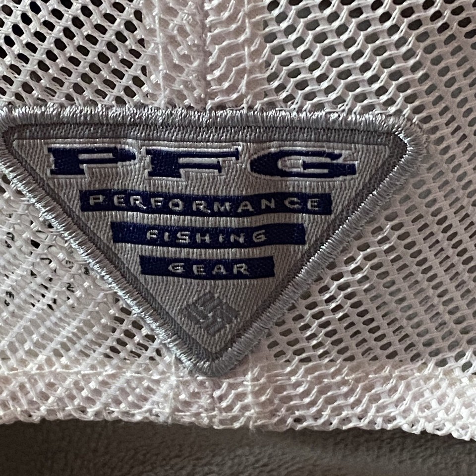 Columbia PFG Fish Flag Blue Visor White Mesh Snapback Trucker Cap ...