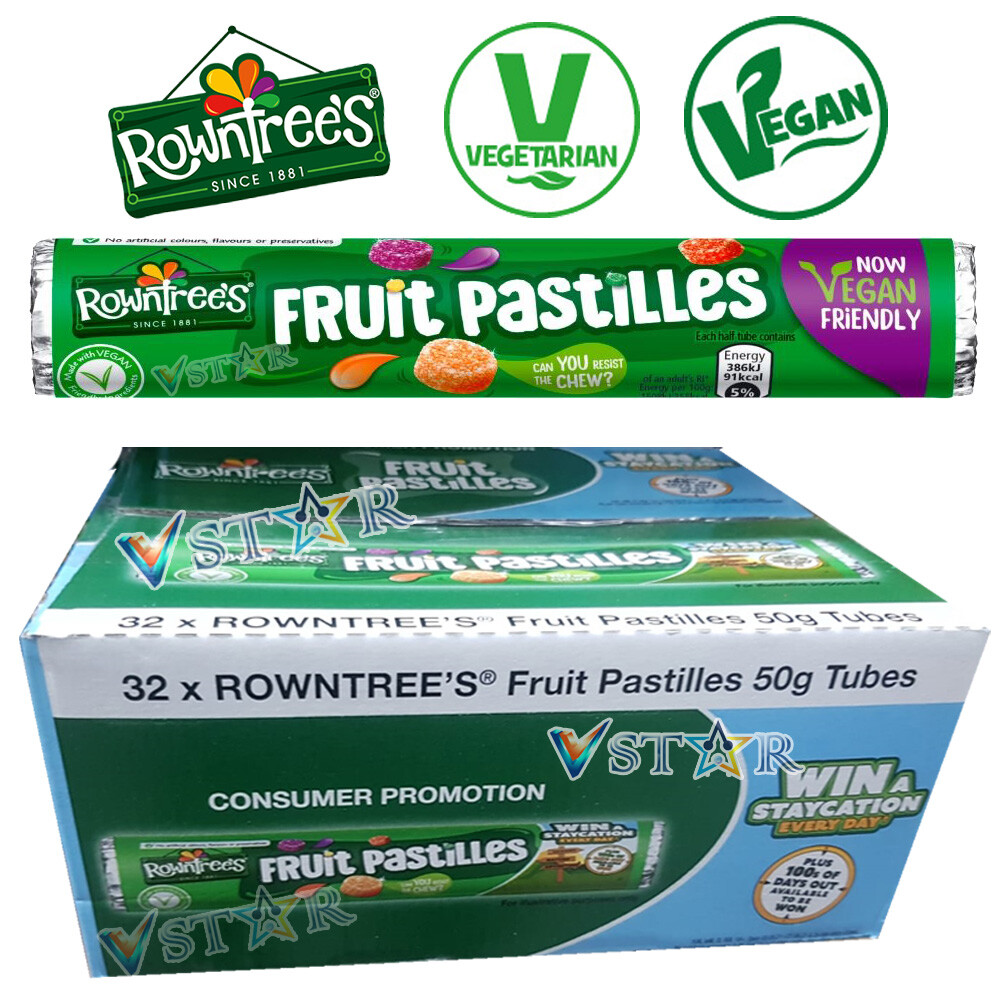 ROWNTREE'S FRUIT PASTILLES TUBE 48g VEGAN TUBES SWEETS FULL BOX | eBay UK