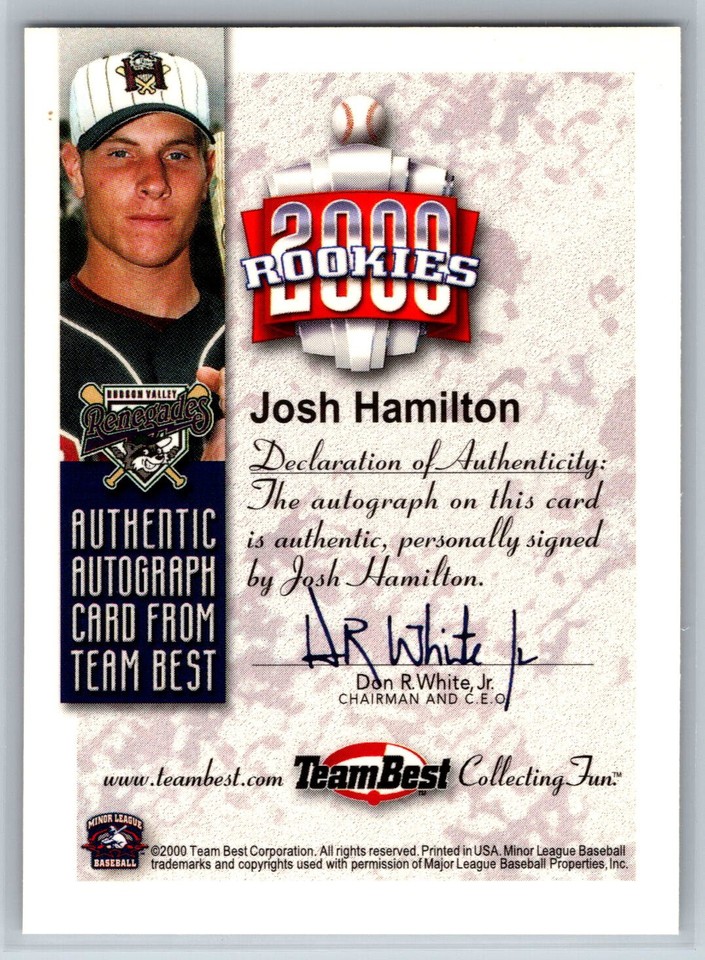 2000 Team Best Rookies Josh Hamilton Rookie Auto RC | eBay
