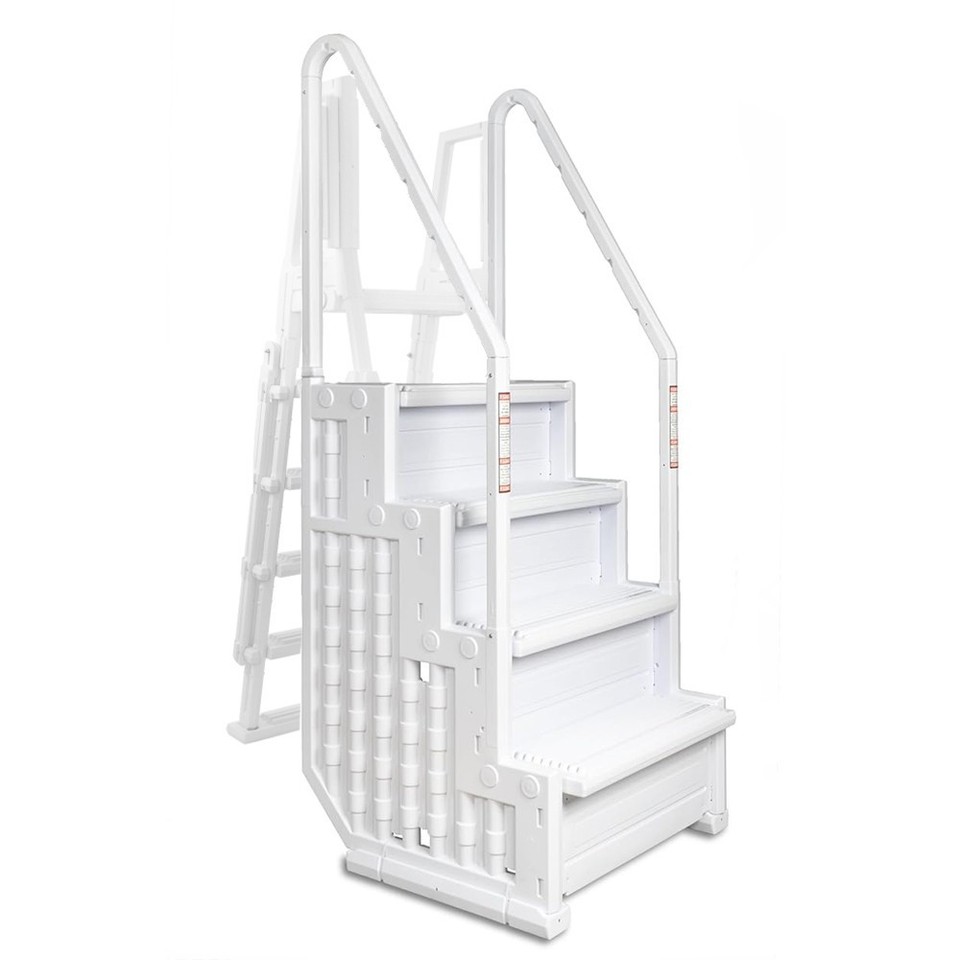 Aqua Select 28" Wide Above Ground Heavy Duty Swimming Pool Step Ladder ...
