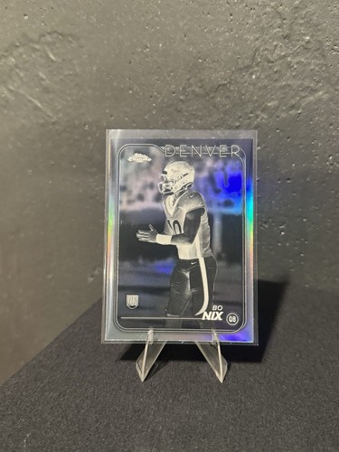 2024 Topps Chrome Football #206 Bo Nix Negative Refractor RC Denver ...
