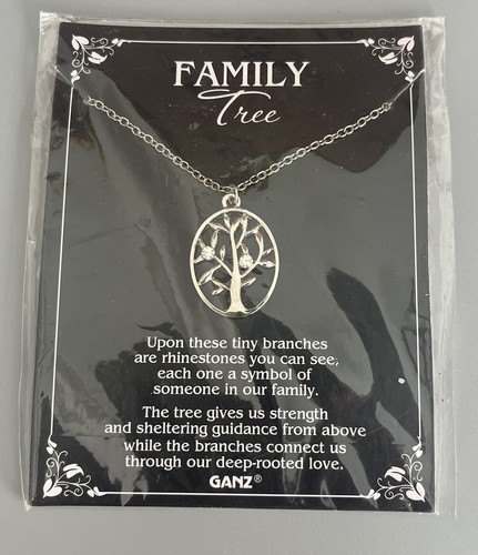 Tree Of Life Clear Rhinestone Family Tree Necklace Ganz Metal New In ...