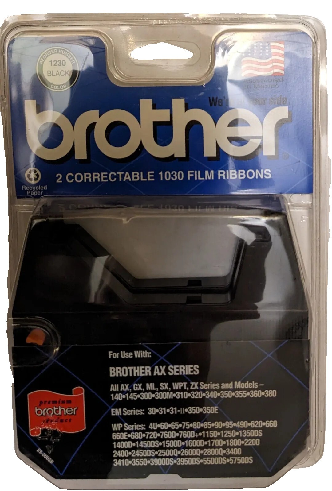 LOT of 2 Genuine OEM Brother Black 2 Correctable 1030 Film Ribbons 4 ...