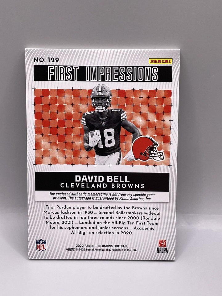 2022 Panini Illusions David Bell Jersey Autograph Rookie RC /299 #129 ...
