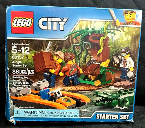 LEGO City Jungle Starter Set 60157 Explorers boat scientist crocodile ...