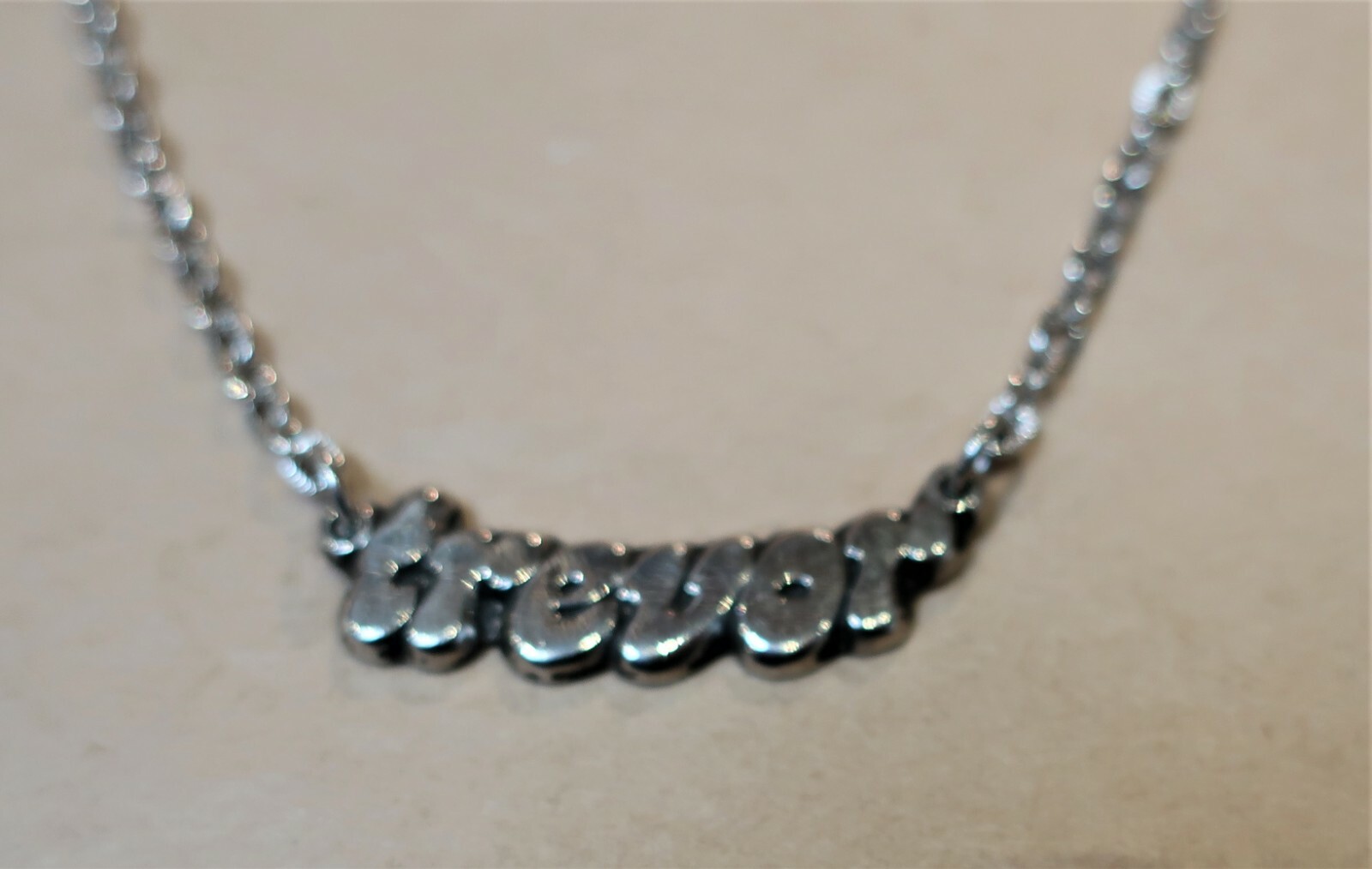 VINTAGE RETRO 1970s NEW OLD SHOP STOCK NAME NECKLACE * TREVOR * | eBay