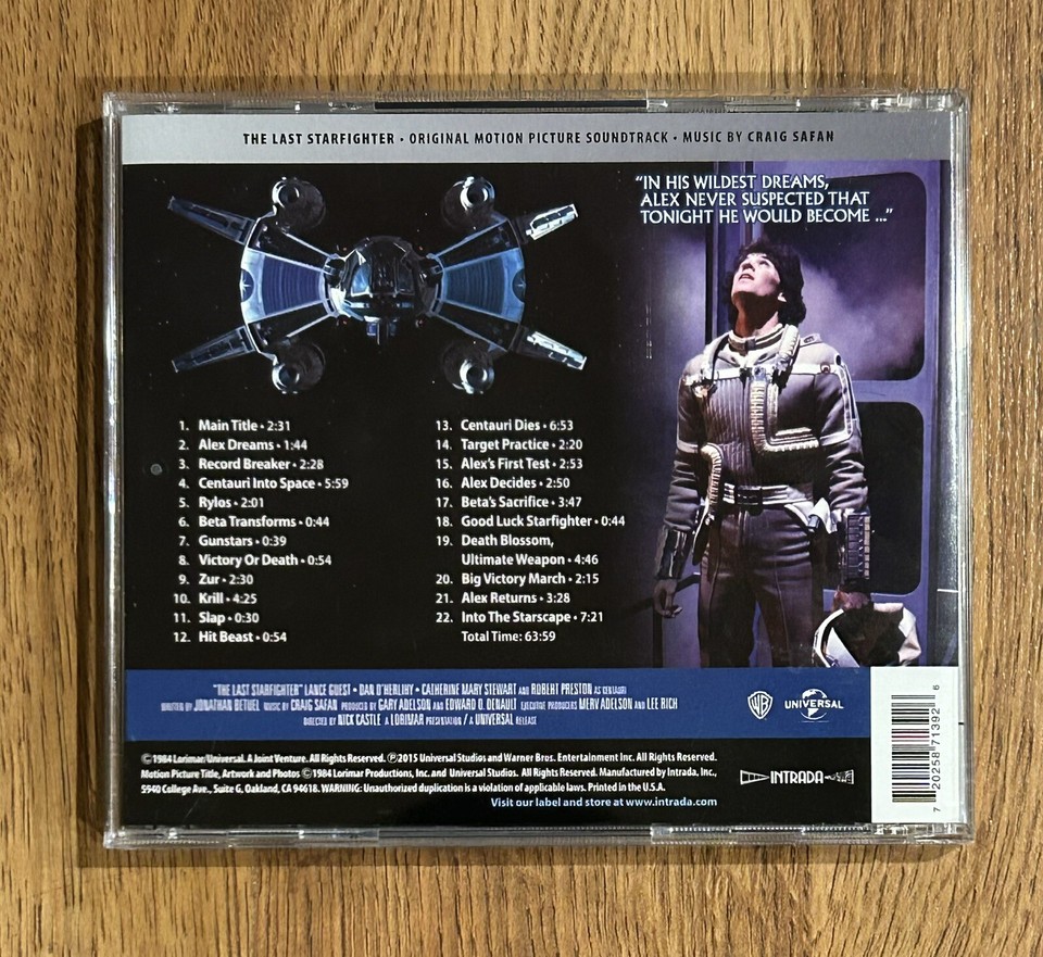 The Last Starfighter movie soundtrack CD Craig Safan - Intrada RARE ...