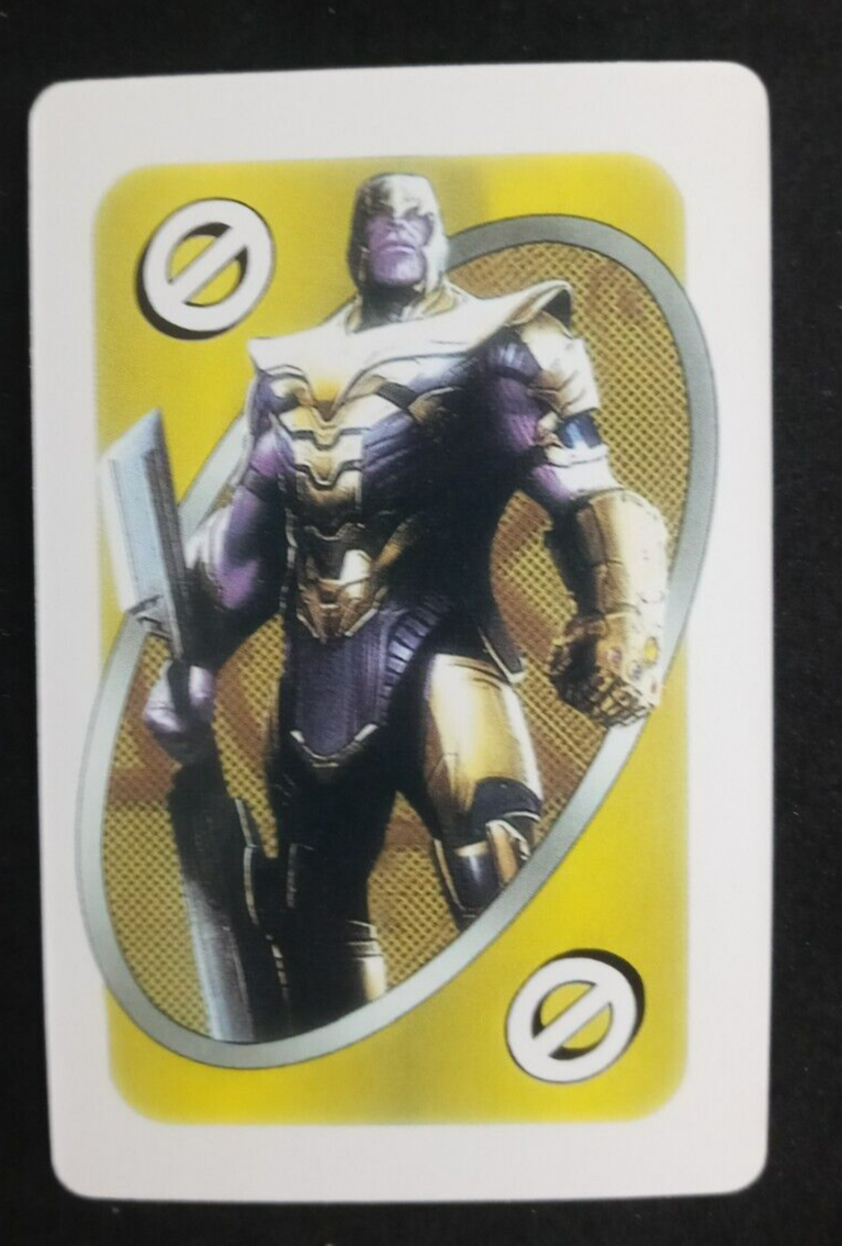 2018 Marvel Avengers Uno Card Yellow Thanos Skip Card | eBay
