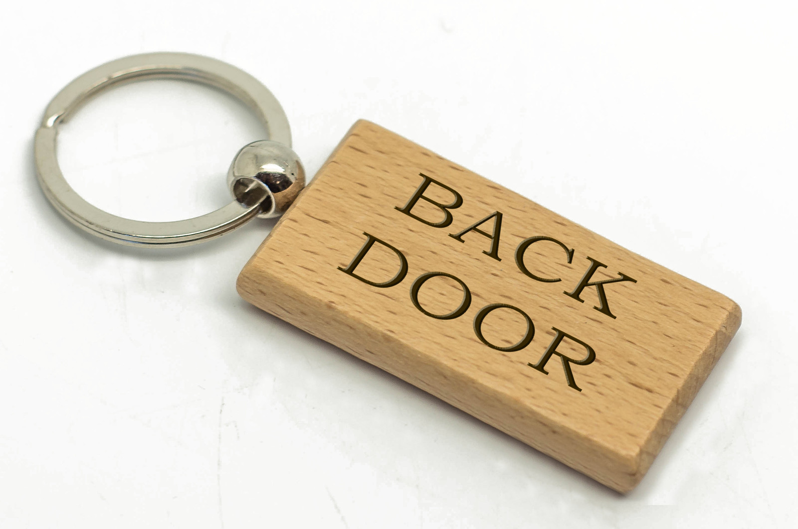 Personalised Wooden Key Ring For Office, Stables, Lock-up Laser ...