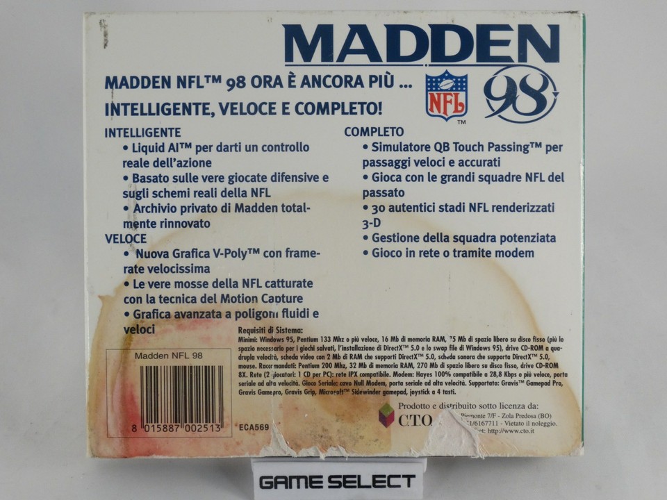 Madden NFL 98 1998 PC Computer Collection CD-ROM Original | eBay