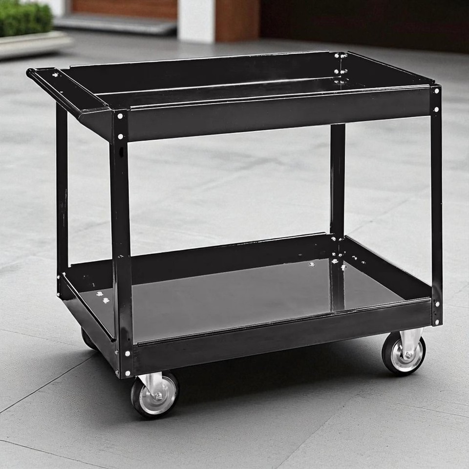 Heavy Duty Steel Service Utility Tool Cart 2-Shelf 450lb Capacity Shop ...