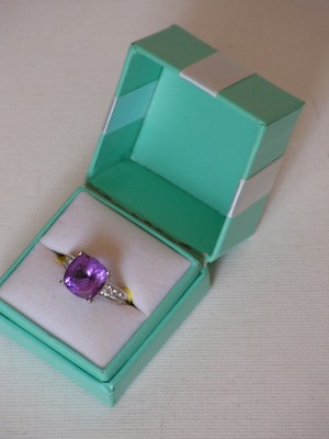 NEW/OTHER SILVER PLATINUM OVERLAY,6CT LAVENDER ALEXITE & WHITE TOPAZ ...