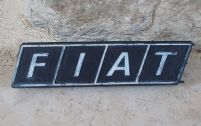 Vintage FIAT plastic monogram emblem badge sign car old automotive ...