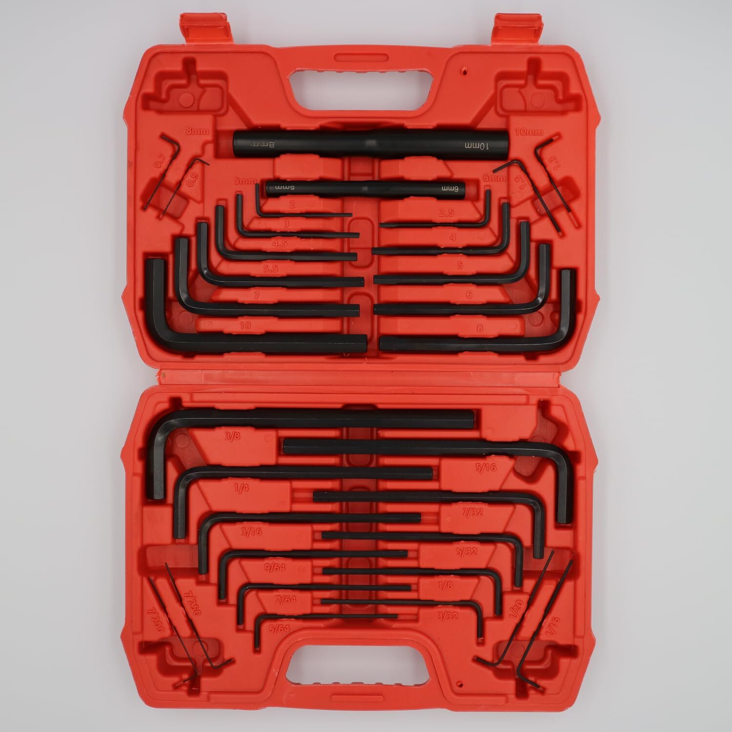 32-Piece Hex Key Allen Wrench Set with Reinforced Handle Inch/Metric ...