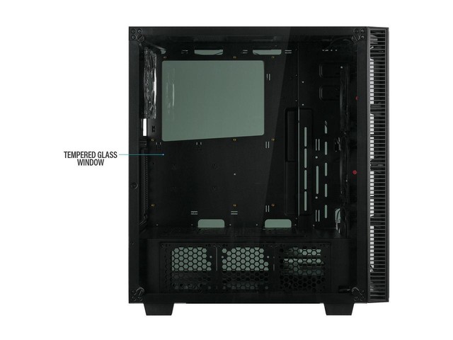 Rosewill ATX Mid Tower Gaming PC Computer Case With Red LED Fans 360mm ...