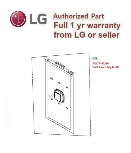 LG GENUINE PART #ADJ74492210 LG FRIDGE Duct Assembly, Multi | eBay ...