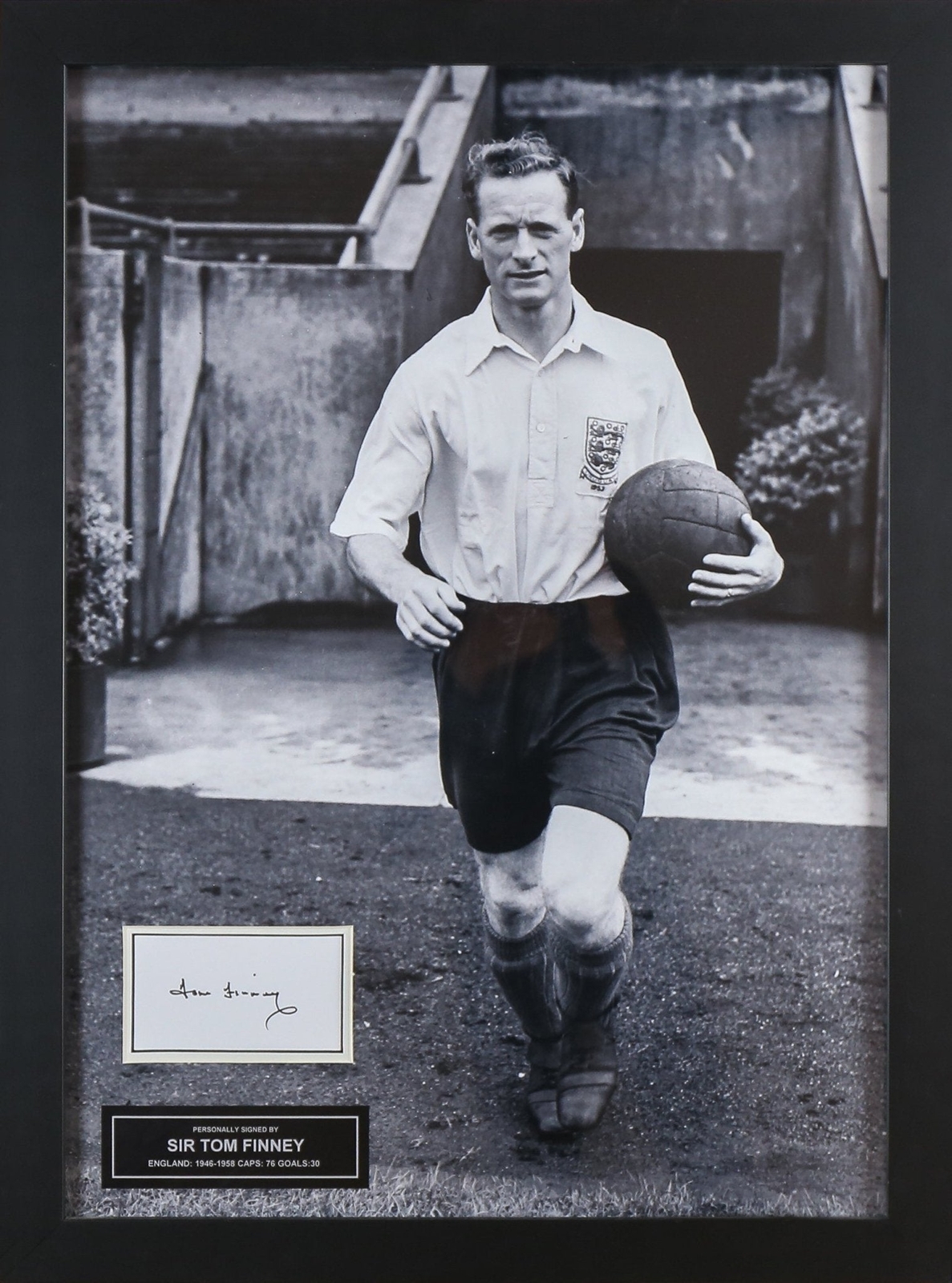 Sir Tom Finney, England Signed White card Framed Display | eBay UK