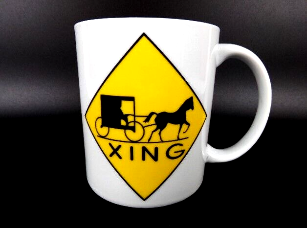 Amish Horse and Buggy Xing Street Sign Ceramic Coffee Mug Cup 8 fl. oz ...