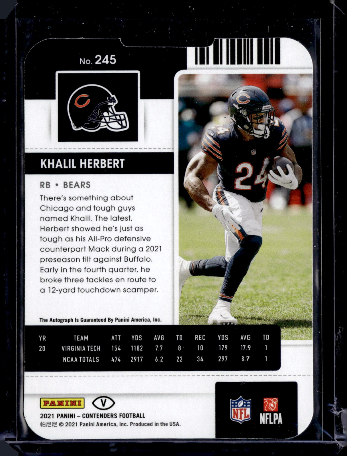 Khalil Herbert 2021 Contenders Rookie Ticket Stub Variation #/24 ...