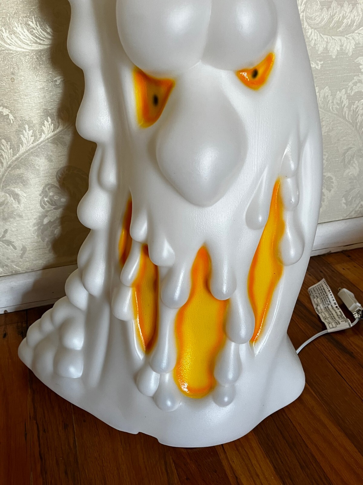 36" Blow Mold Halloween 2 Sided Melting Ghost Face Candle General Foam ...