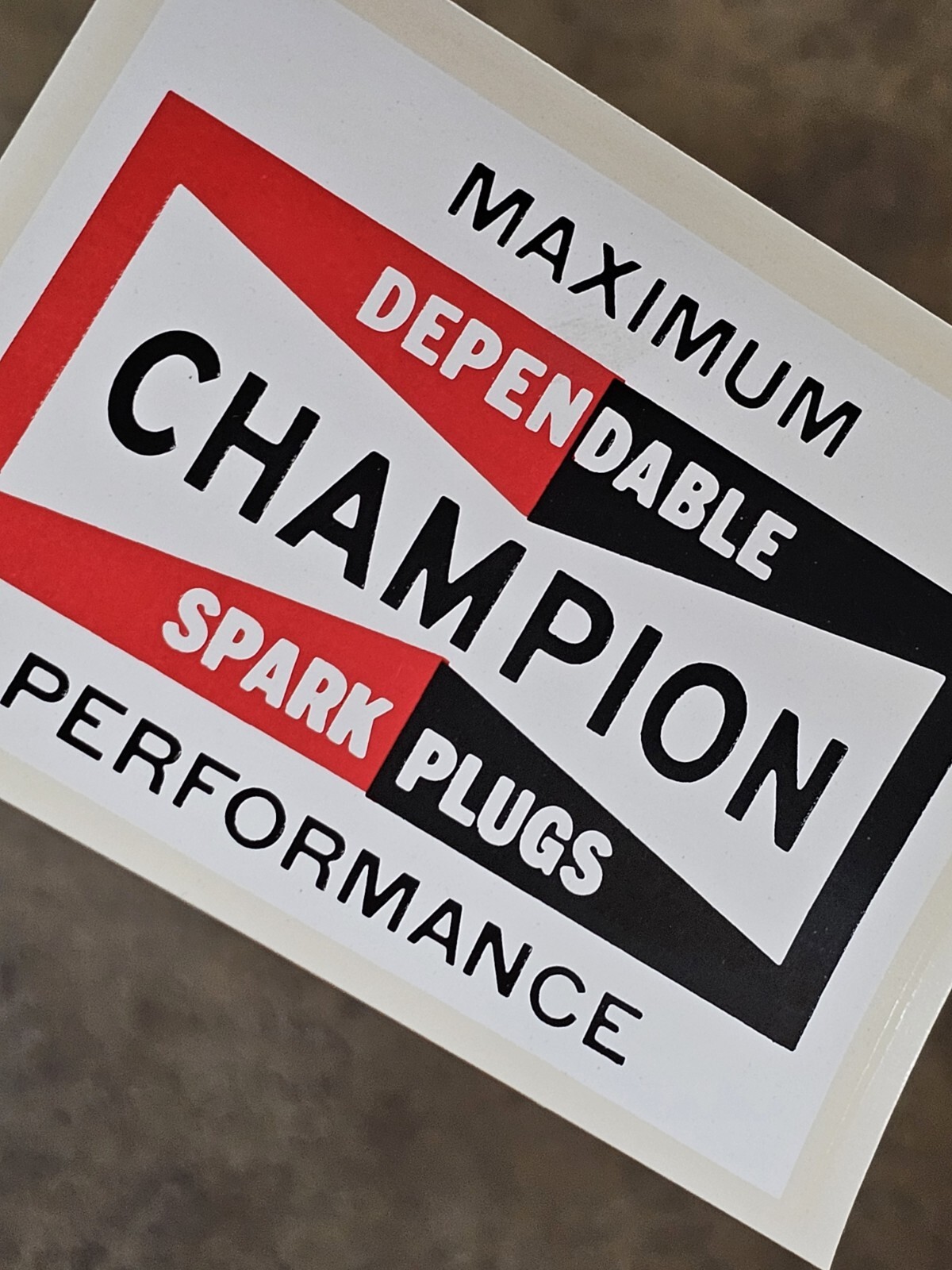 Original 1960's water Decal CHAMPION SPARK PLUGS Hot Rod Factory Drag ...