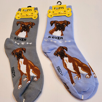 Boxer Dog Socks Fun Novelty Dress Casual Unisex SOX Puppy Pet Foozys 2 ...