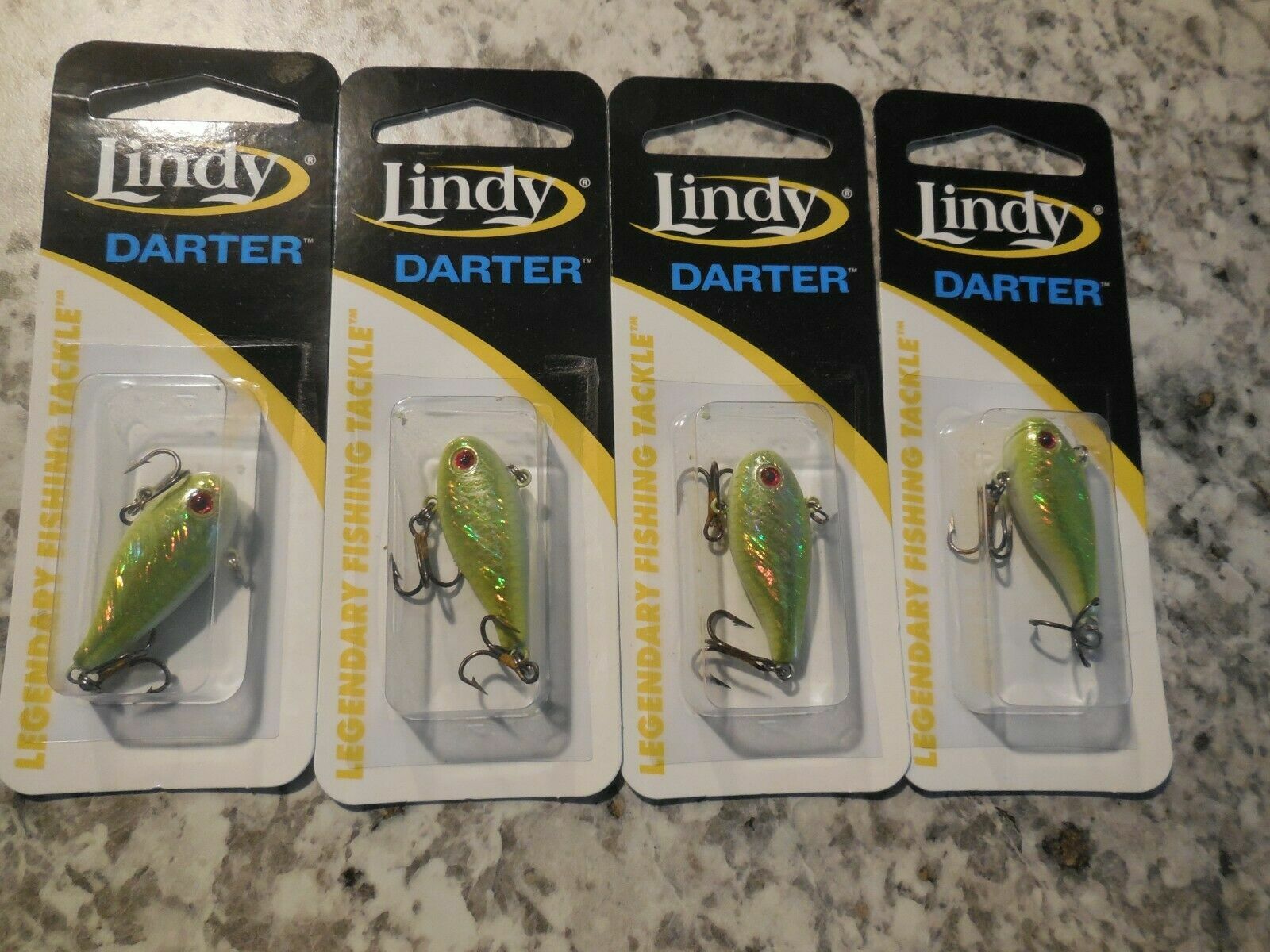 4 Pack Lindy Darter Jig Ice & Crappie Rattle Bait Lures, CHARTREUSE ...