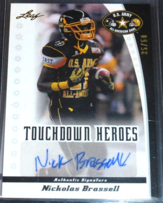 2011 Leaf US Army All American Bowl ~ Nickolas Brassell Auto Signed ...