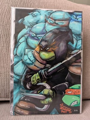 Teenage Mutant Ninja Turtles Sketch Cover Original Art SMUNCHY Signed 2 ...