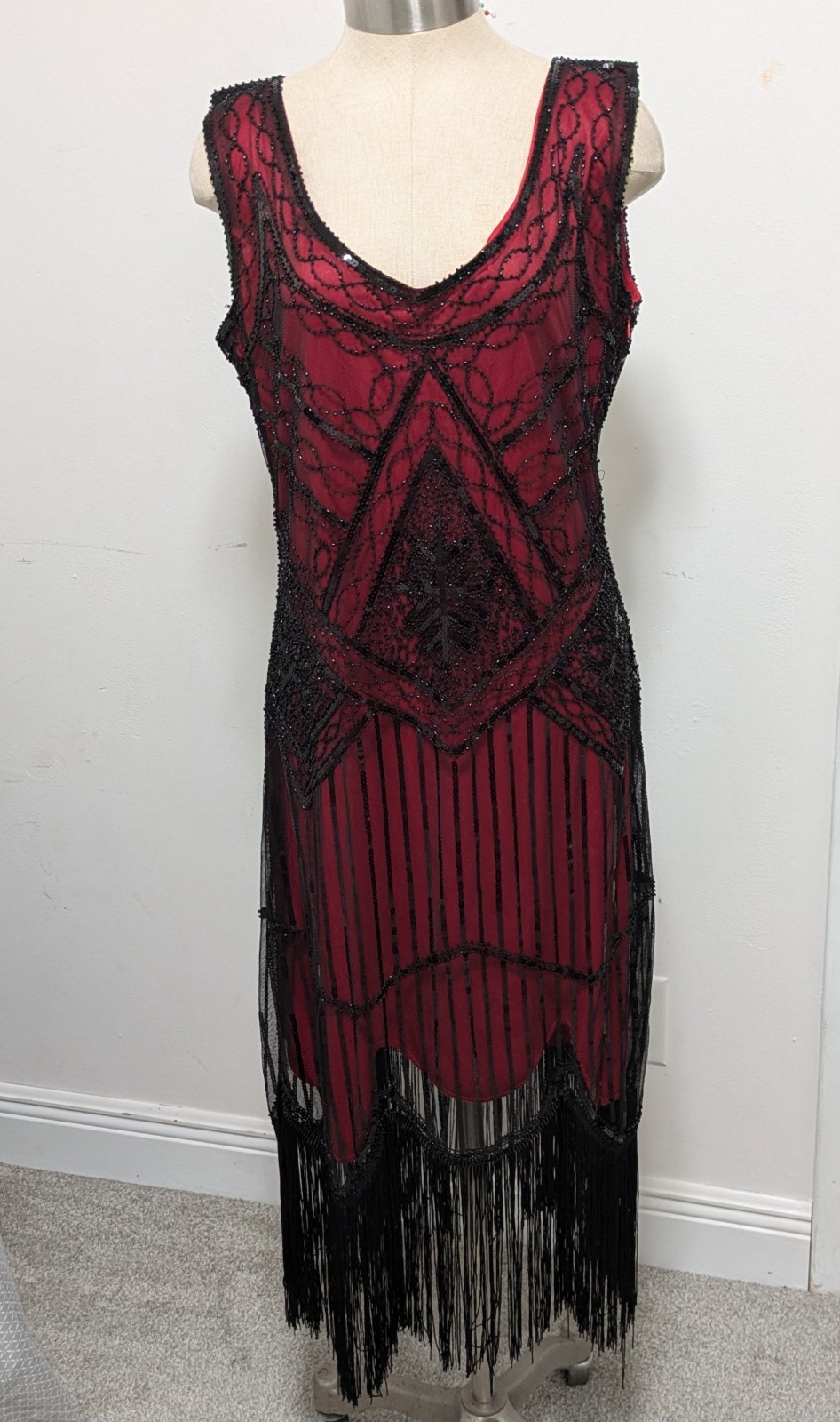 1920s Flapper Great Gatsby Dress, Costume V-Neck Sequ… - Gem