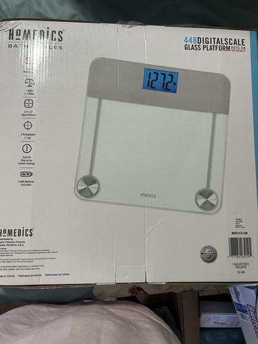Homedics 410 Digital Scale 400 Lb Capacity, Glass Platform, Auto-On ...