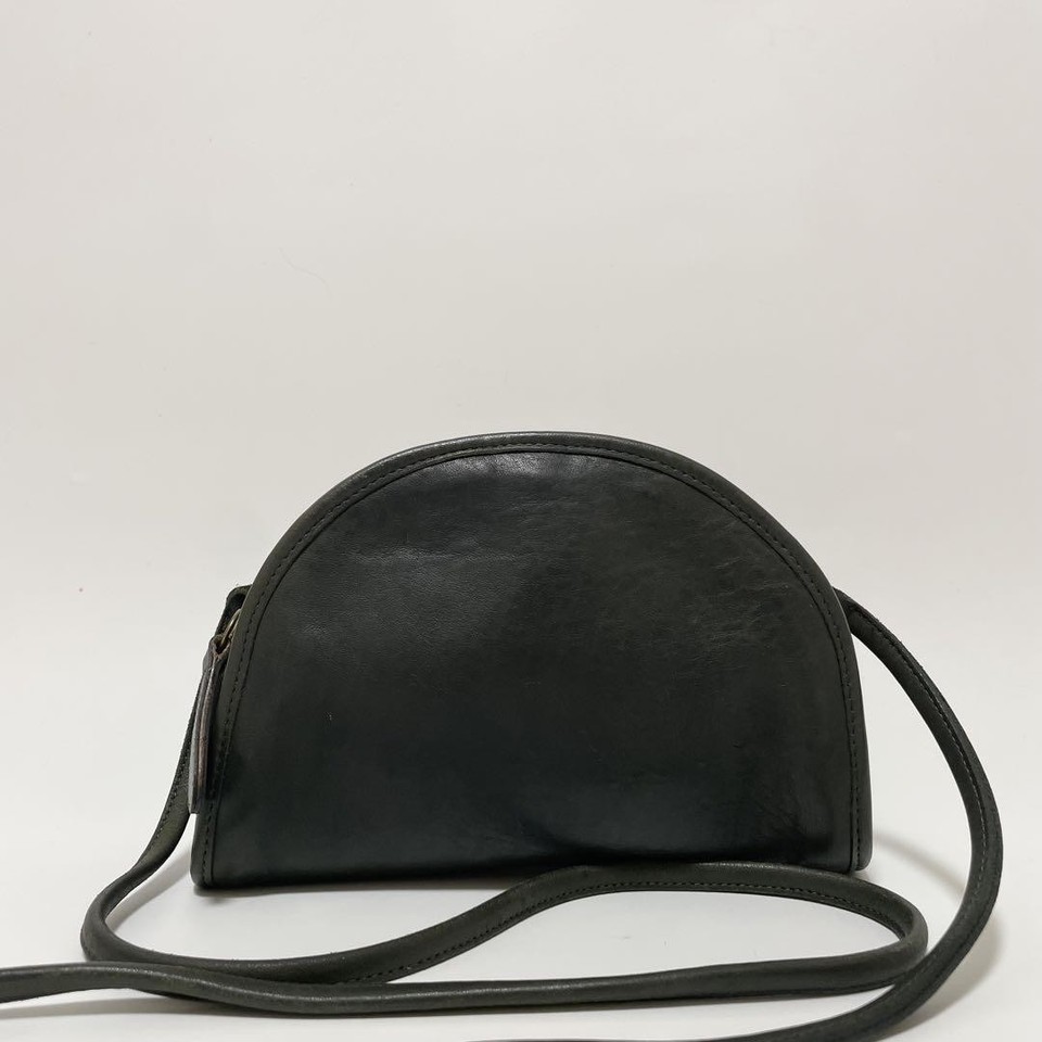 COACH Vintage Kimball 9911 Bottle Green Leather Crossbody Bag Round 90s ...