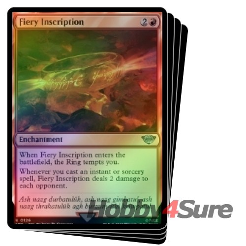 Foil Fiery Inscription X4 M/NM Magic: The Gathering MTG The Lord Of The ...