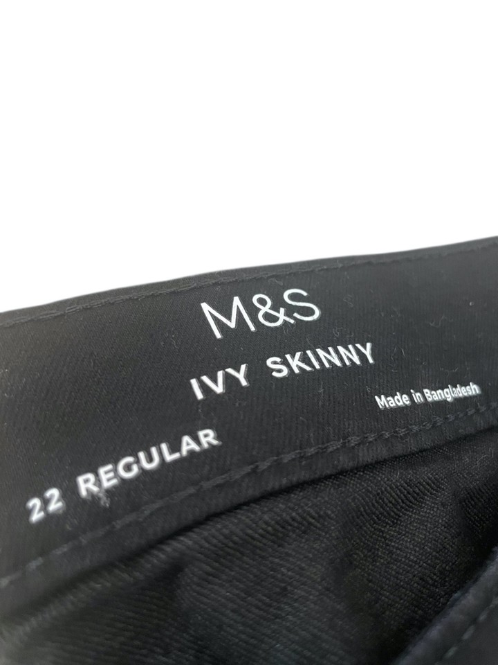 M&S Ivy Skinny Jeans Women's Size 22 REG Black Mix High Rise Black ...