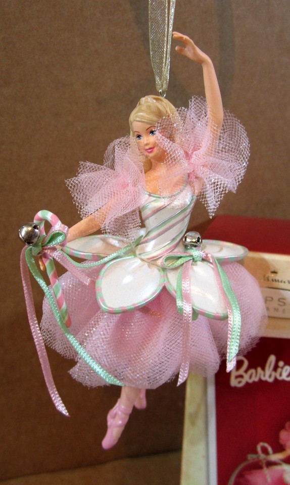 Peppermint Candy Cane Barbie Doll Hallmark Keepsake Ornament Handcraft ...