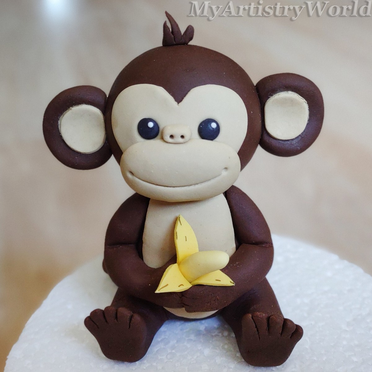 Baby Monkey Fondant Cake Toppers
