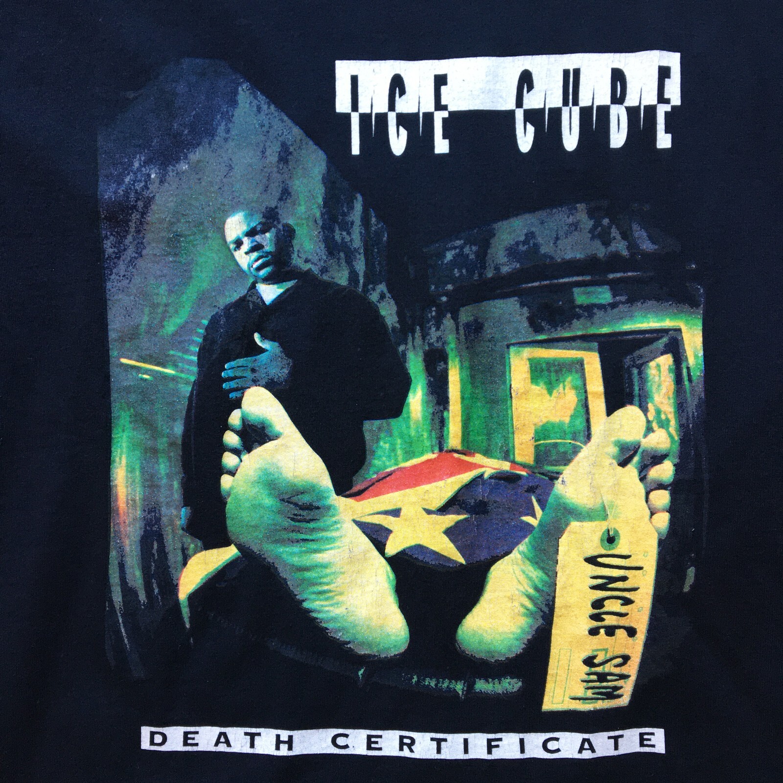 Ice Cube Death Certificate rare promo only t-shirt 1991 XL NWA Gangsta ...