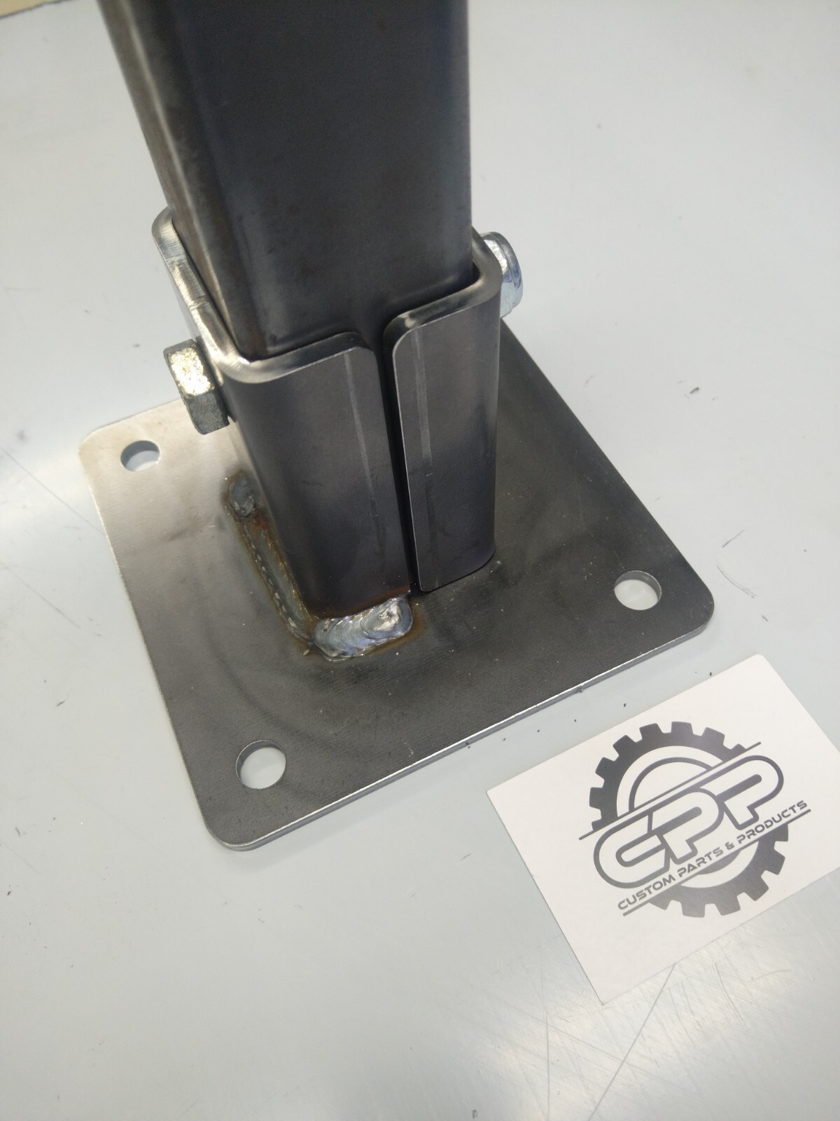 Box Section Clamp Bolt Down Socket 50mm Foot Plate Hand Rail Railings ...