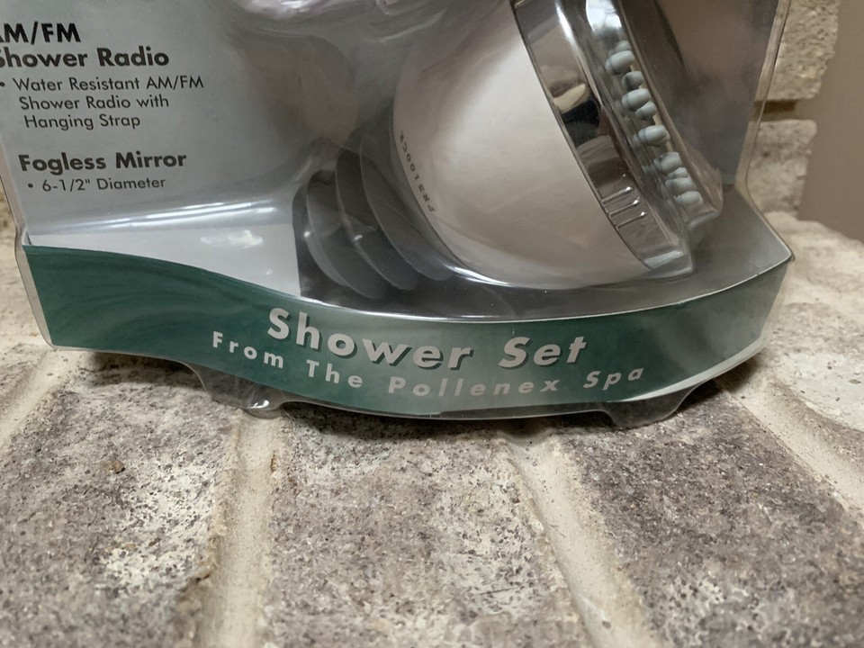 Pollenex Shower Set Shower Radio NEW Massaging Showerhead Mirror Spa ...