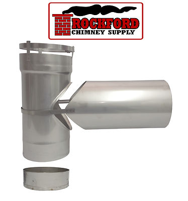Chimney Liner 6 in. Tee & Tee Cap with Clean Out and 10 in. Snout Rock ...
