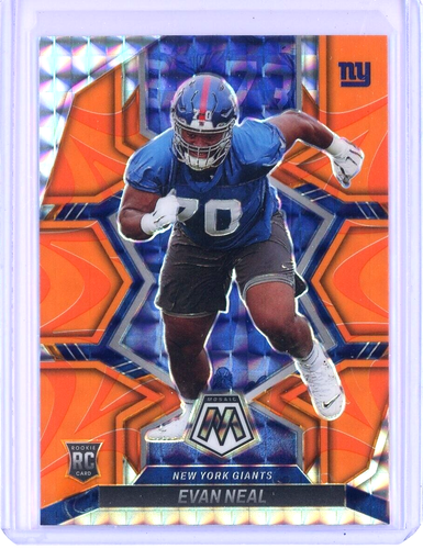 2022 Mosaic Evan Neal Rookie Reactive Orange Prizm #368 New York Giants ...